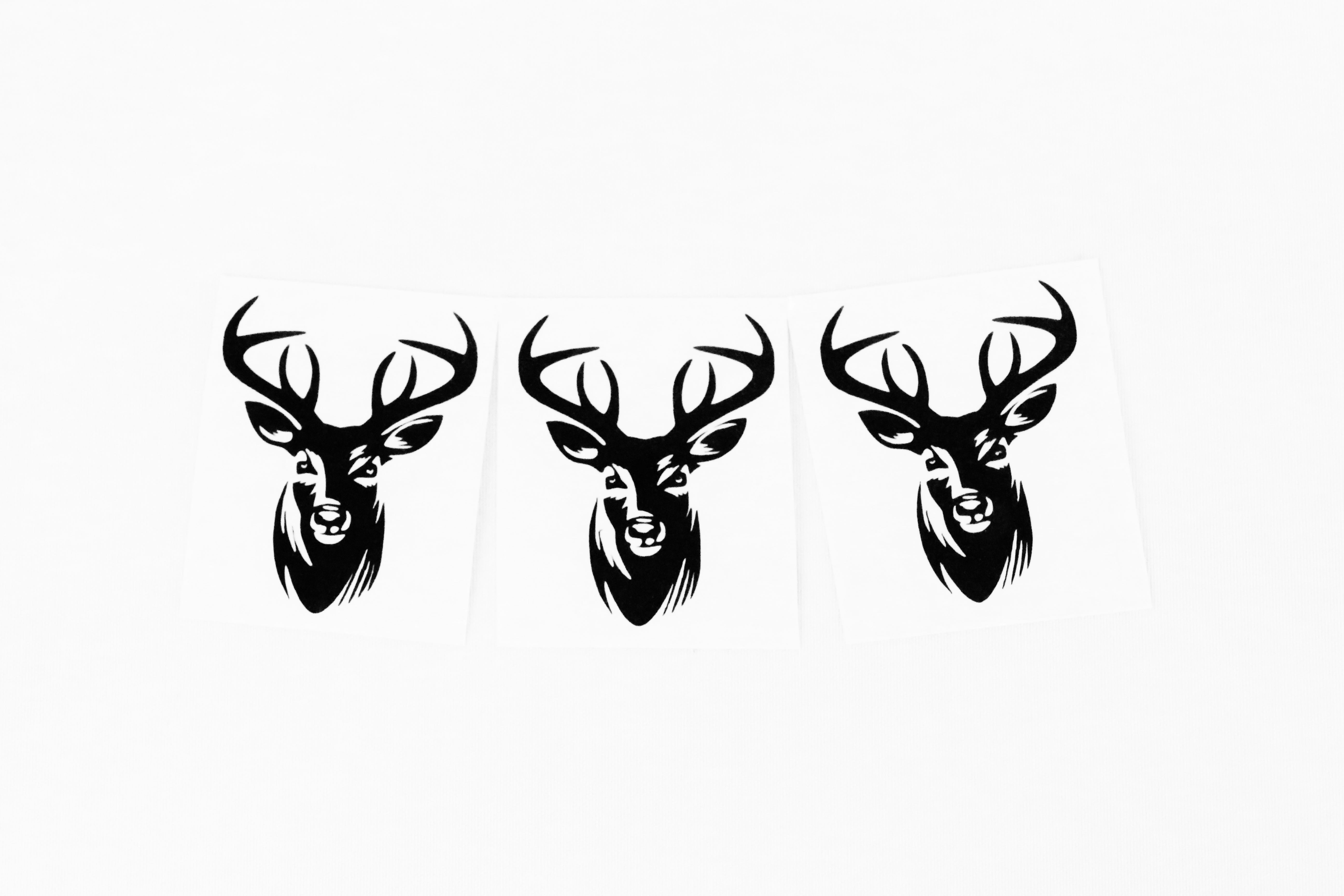 3x Small Stag Head Stickers For Window Wall Laptop Glass Vinyl Decal ...